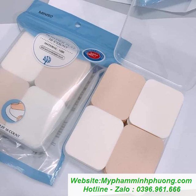 BÔNG TÁN KEM MINISO 16 MIẾNG NHẬT BẢN - Mỹ Phẩm Minh Phương-Mỹ phẩm Hàn ...